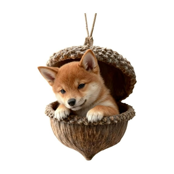 Cozy Forest Acorn Ornaments, Woodland Creature Acrylic Hanging ...