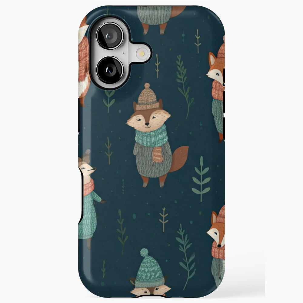 Cozy Fox Cute Woodland Animal Art Phone Case with iPhone 17 to 11 Pro ...