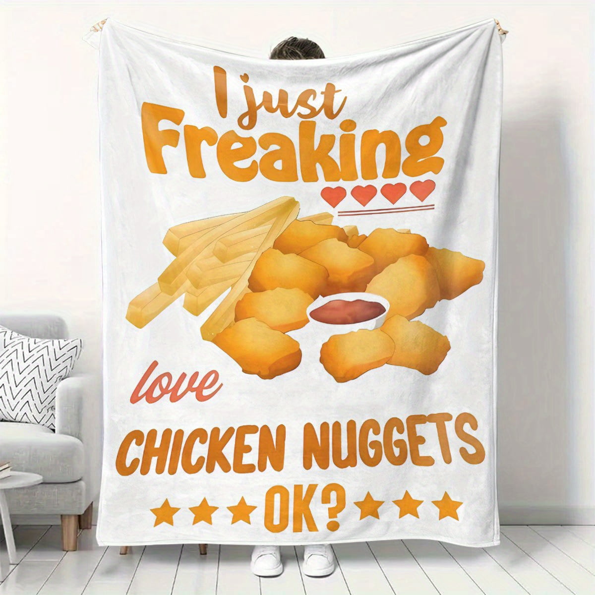 Cozy Fried Chicken Print Flannel Throw Blanket Soft Warm & Smooth ...