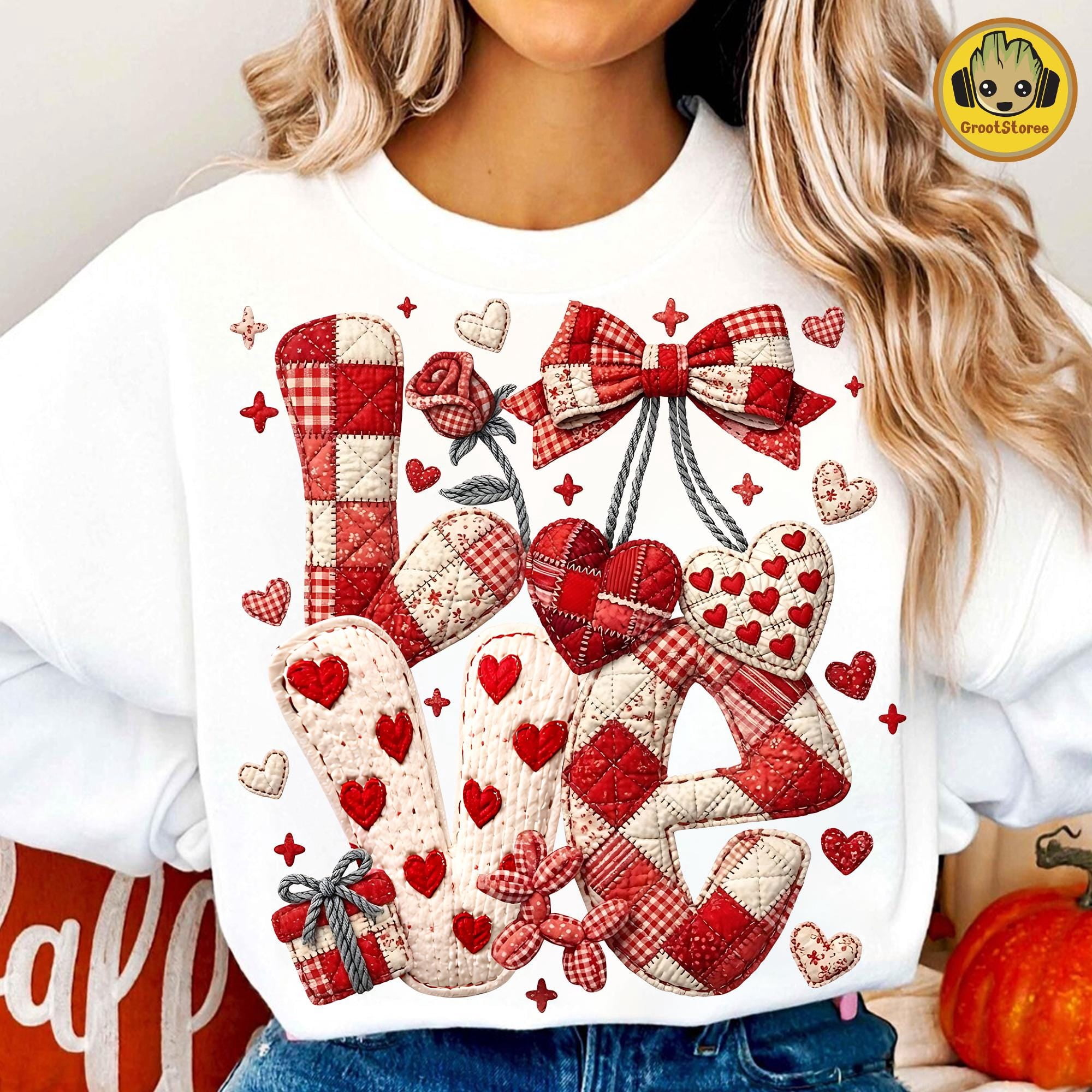 Cozy Fuzzy Cherry Love Design Sweatshirt for Trendy Valentine's Day ...