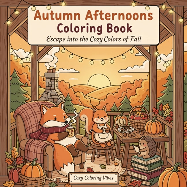 Cozy Fuzzy Hygge Friends Coloring Books Autumn Afternoons Coloring Book ...
