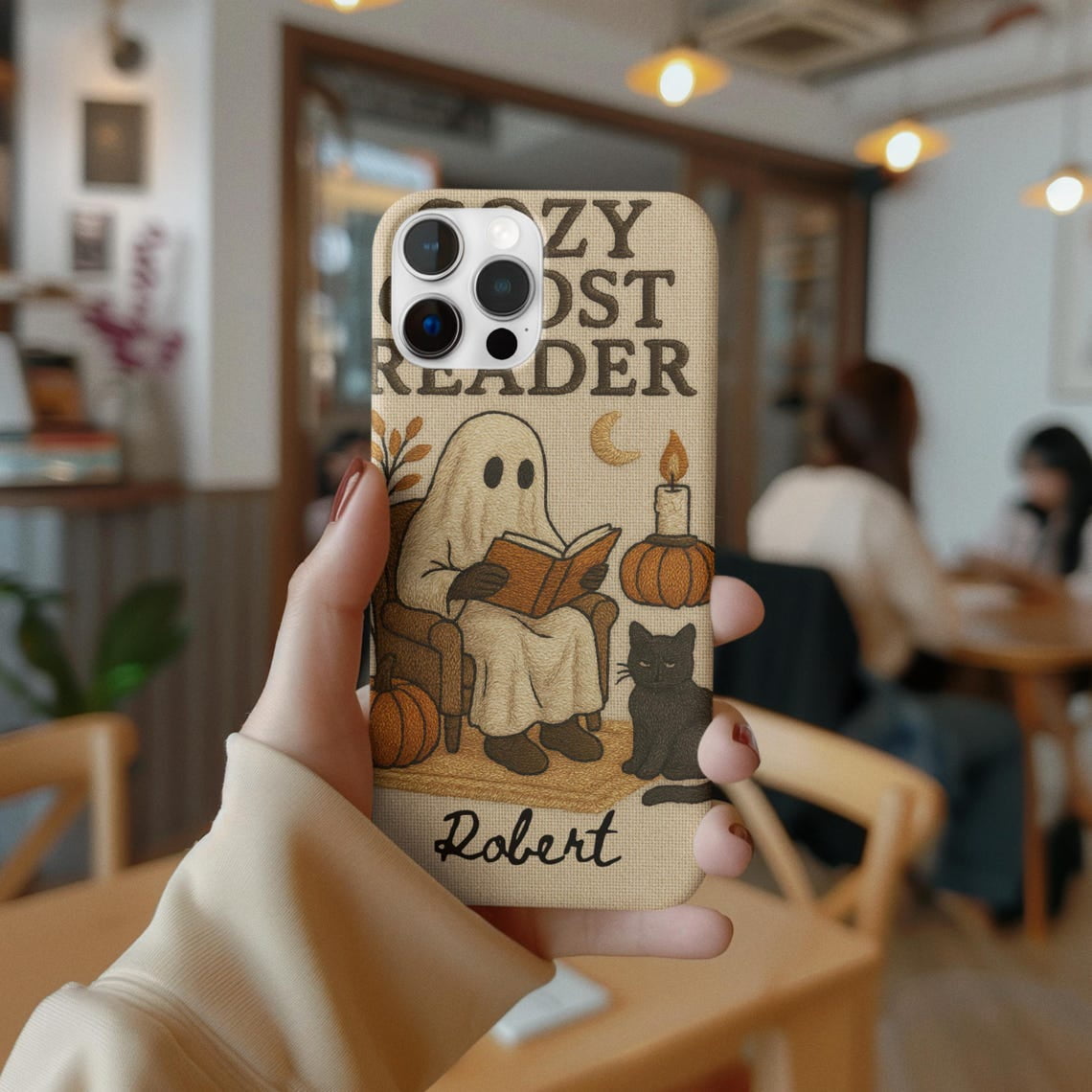 Cozy Ghost Reader Phone Case for 16/15/14/13/12/11 Pro Max Halloween ...