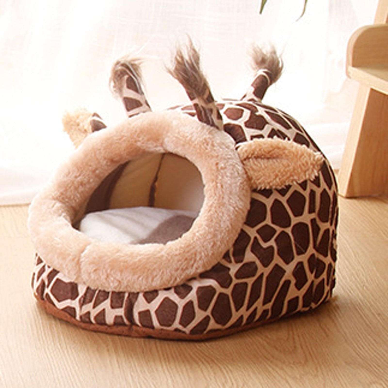 Cozy Giraffe-Shaped Pet Bed for Small Animals Soft Plush Material ...