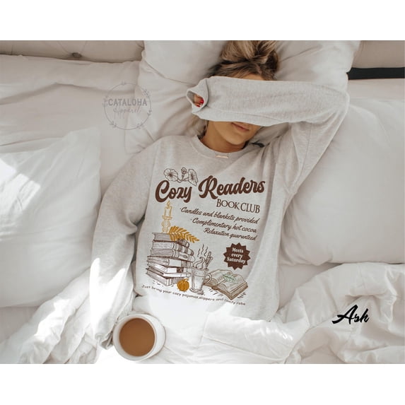 Cozy Girl Book Club sweatshirt, Coffee And Book Lover, Fall book club ...