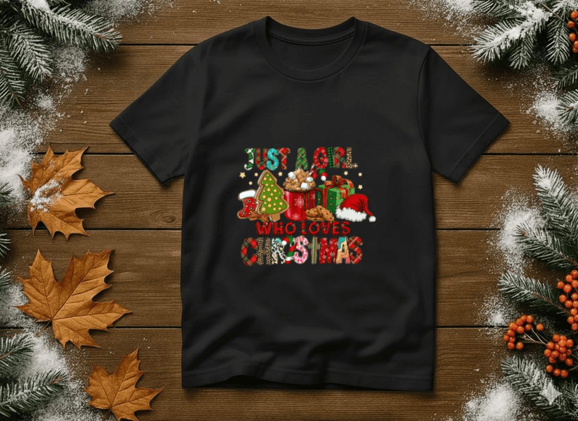 Cozy Girl Who Loves Christmas Festive Cheer Holiday Unisex T-Shirt, up ...