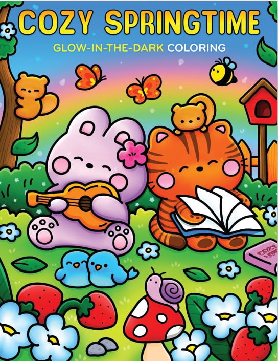 Cozy Springtime Glow-In-the-Dark Coloring, 80 pages (Paperback ...