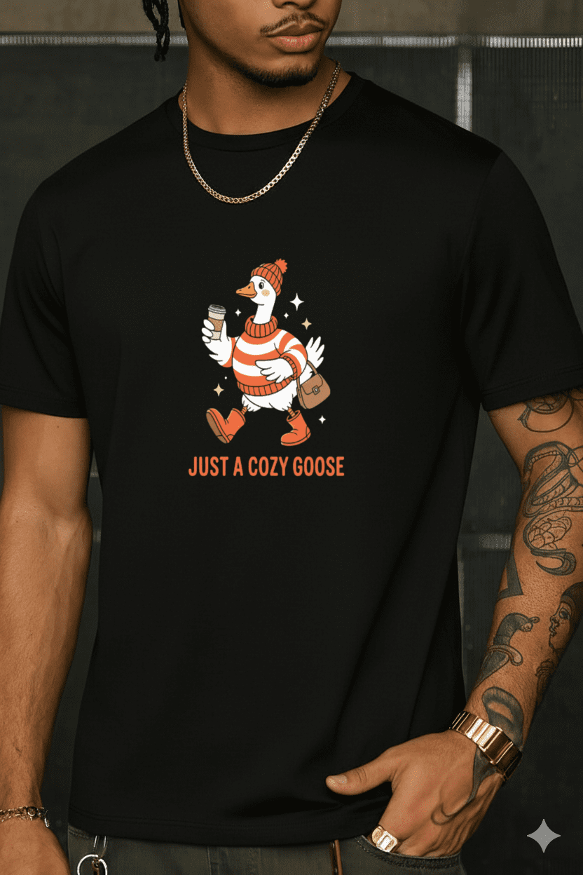 Cozy Goose Autumn Pumpkin Spice Latte Fall Coffee Unisex T-Shirt, up to ...
