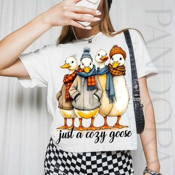 Cozy Goose Png, Cute Fall Goose Clipart, Autumn Farm Animal Png, day ...