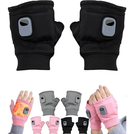 Cozy Hands Heated Gloves, Rechargeable Fingerless Heating Gloves with 3 ...