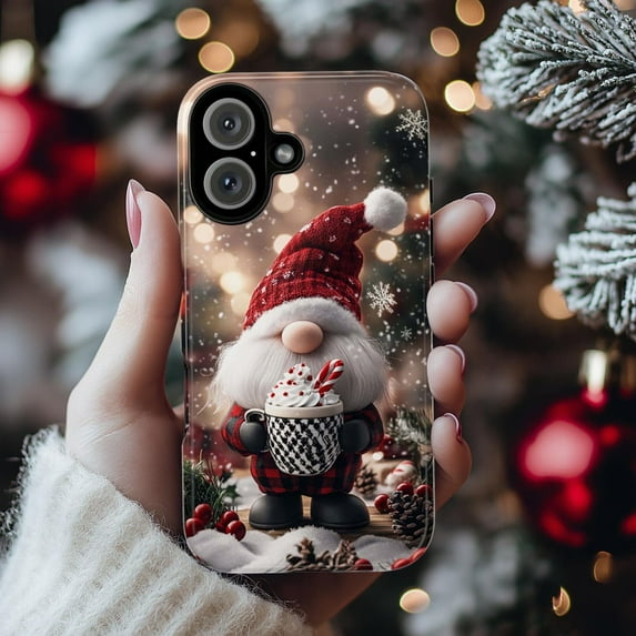Cozy Holiday Gnome Winter Festive Holly Phone Case 17 16 15 14 13 12 11 ...