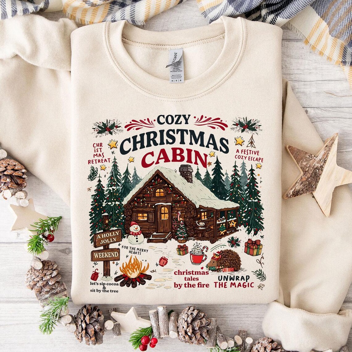 Cozy Holiday Retreat Shirt, Winter Holiday Cabin Tee For Book Lovers ...
