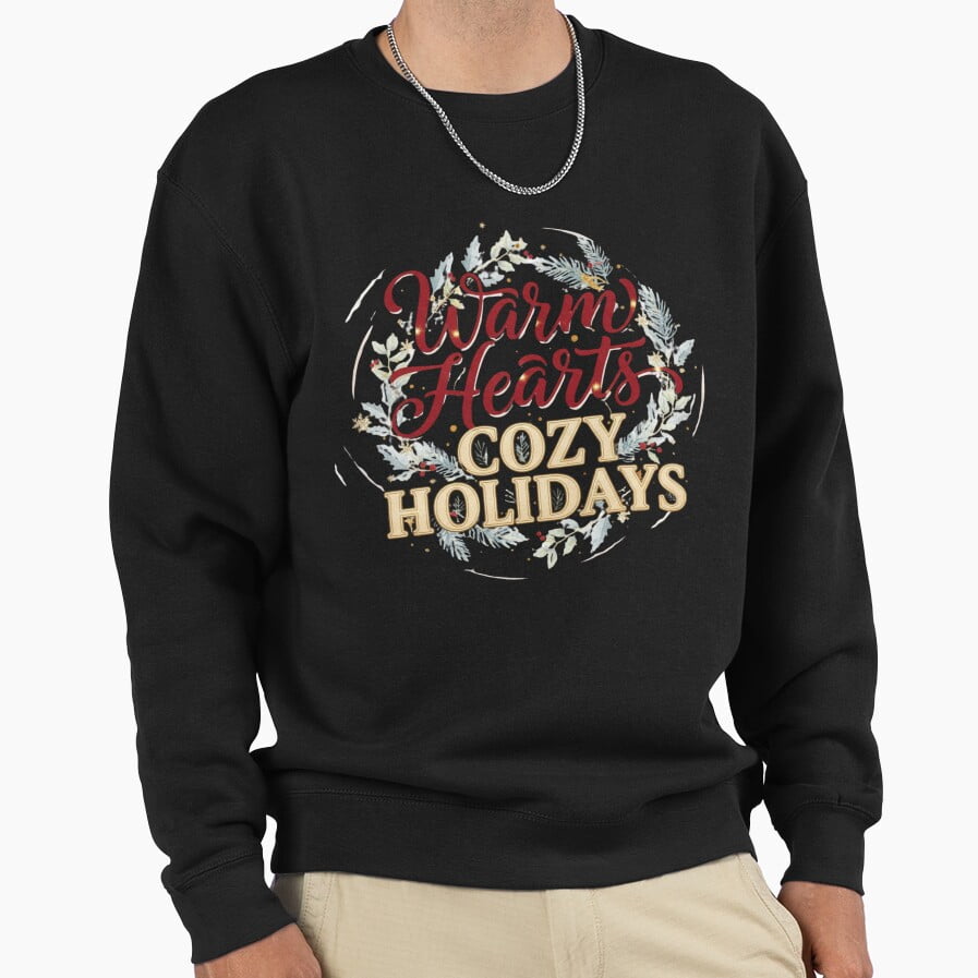 Cozy Holiday Typography Design Graphic Unisex Sweatshirt Retro Vintage ...