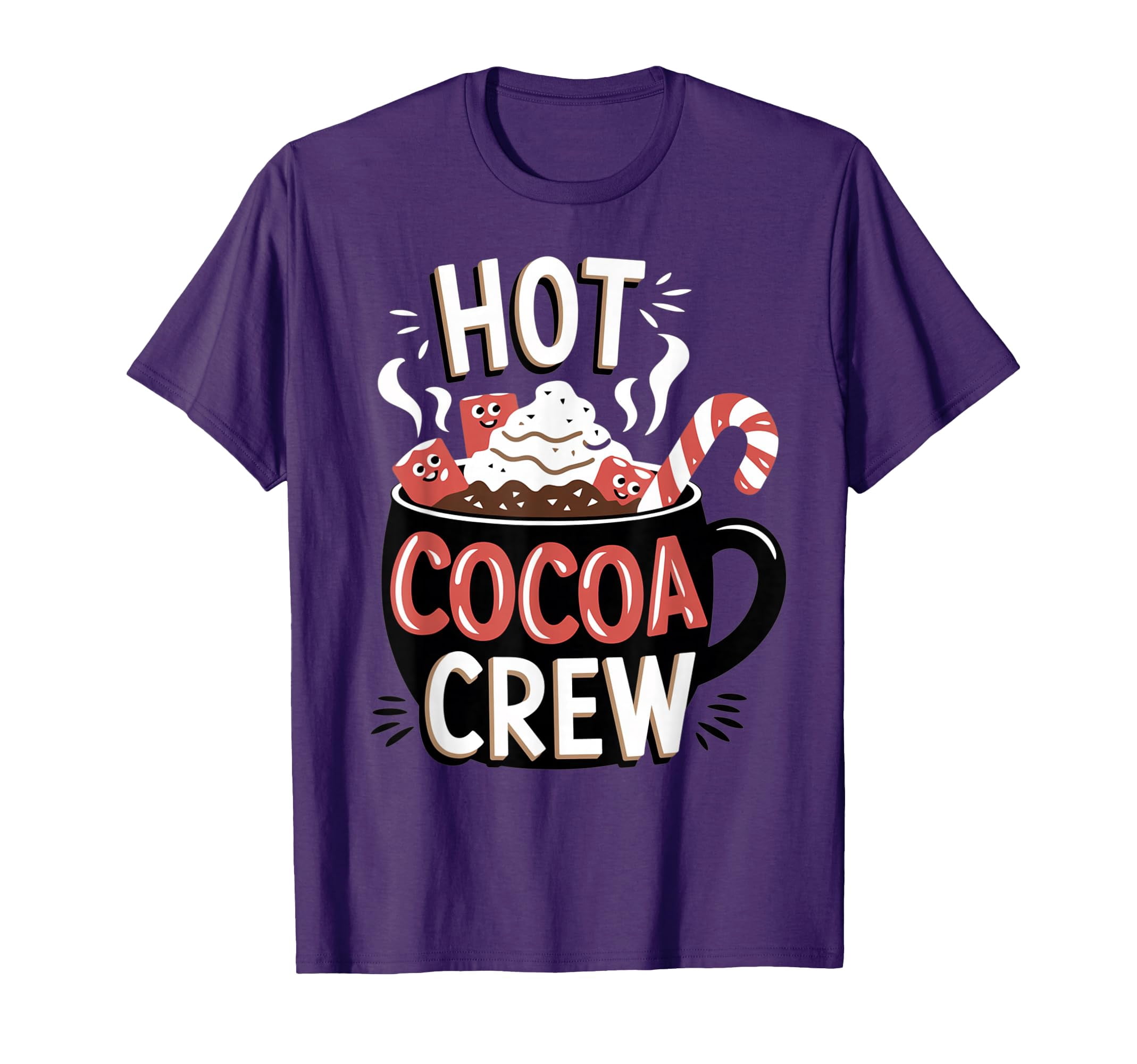 Cozy Hot Cocoa Mug Design Purple T-Shirt for Winter Holiday Fun ...