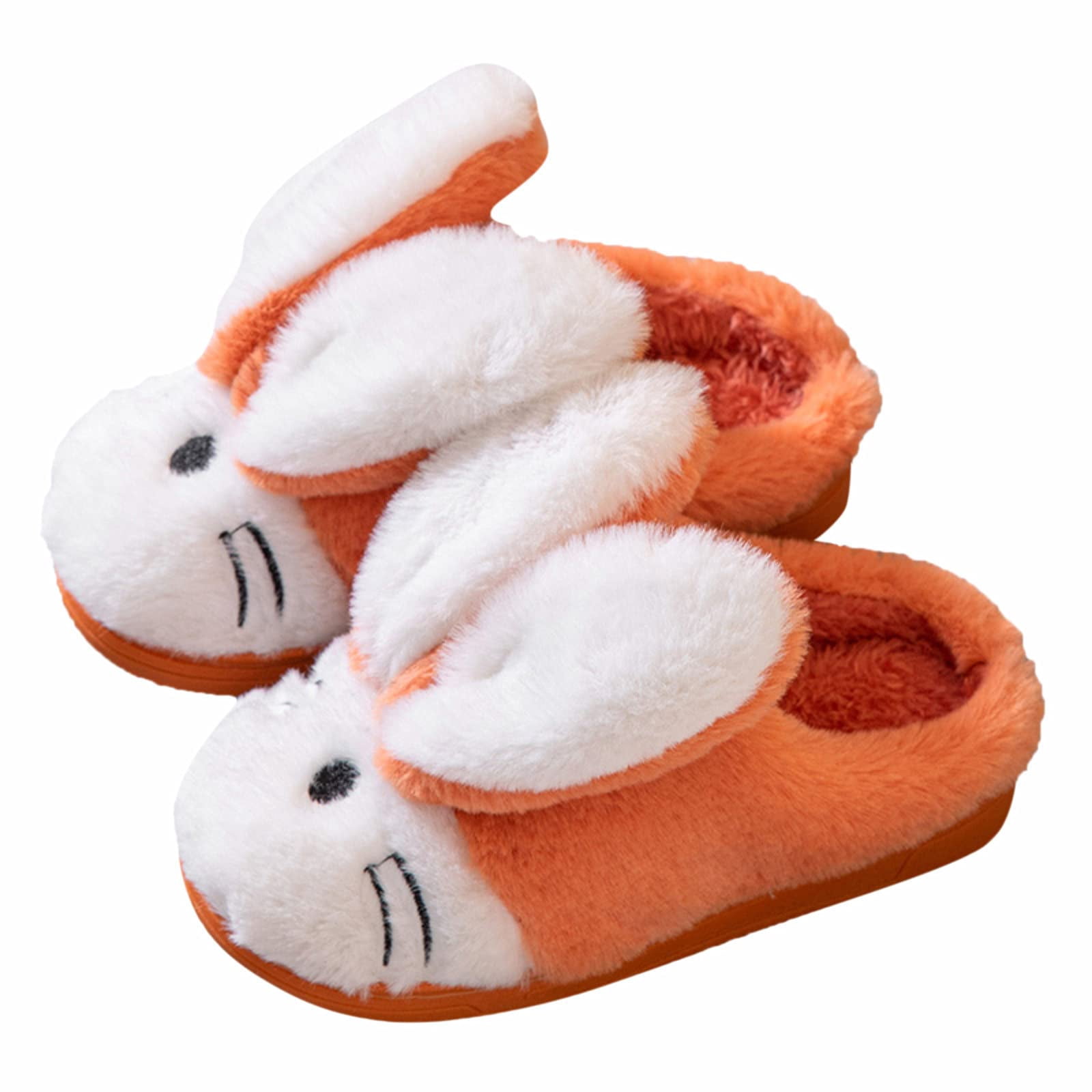 Cozy House Slippers Warm Plush Winter Cotton Slipper Kids Cute Rabbit ...