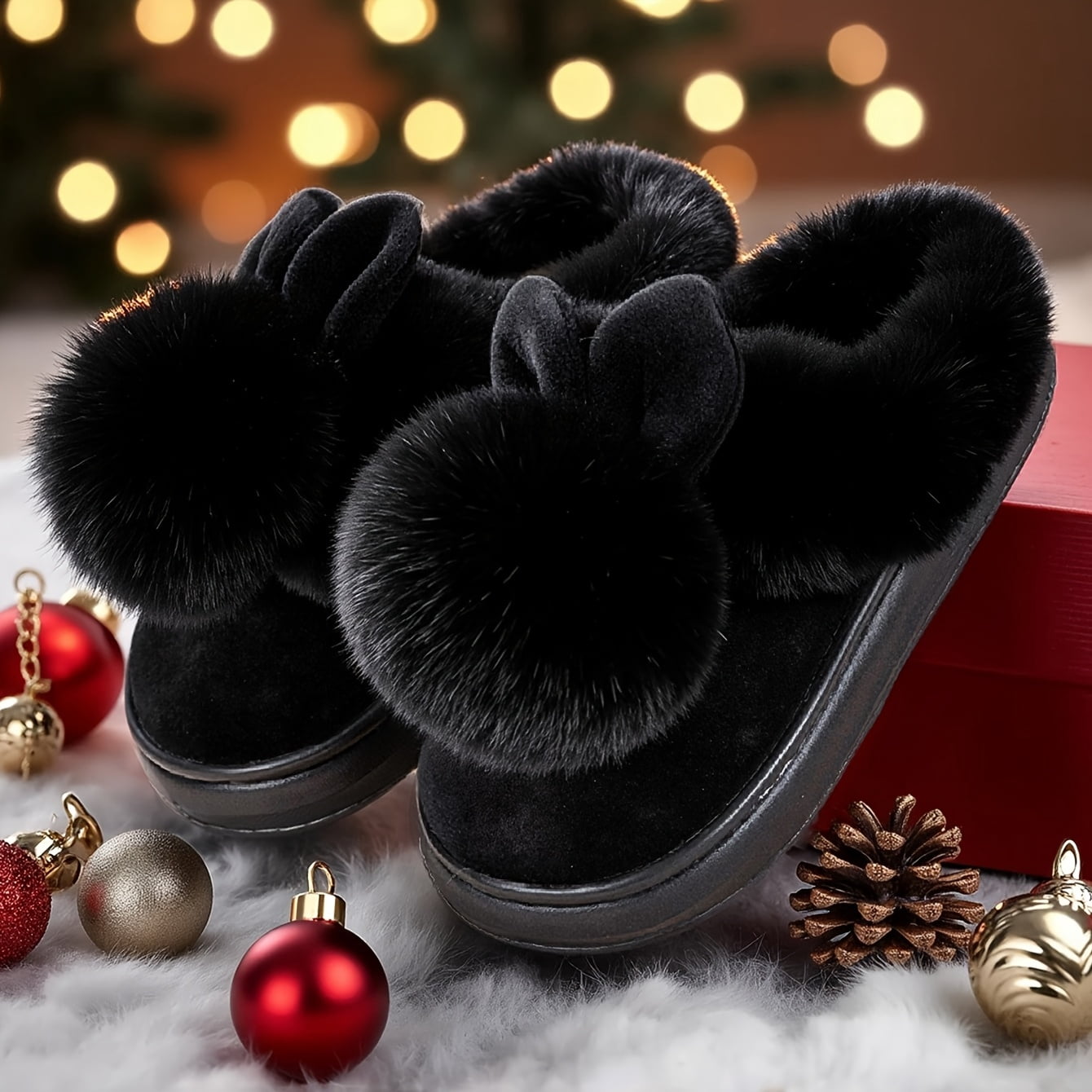 Cozy House Slippers for Women in 2025 - Fluffy Ear And Pom Pom Indoor ...