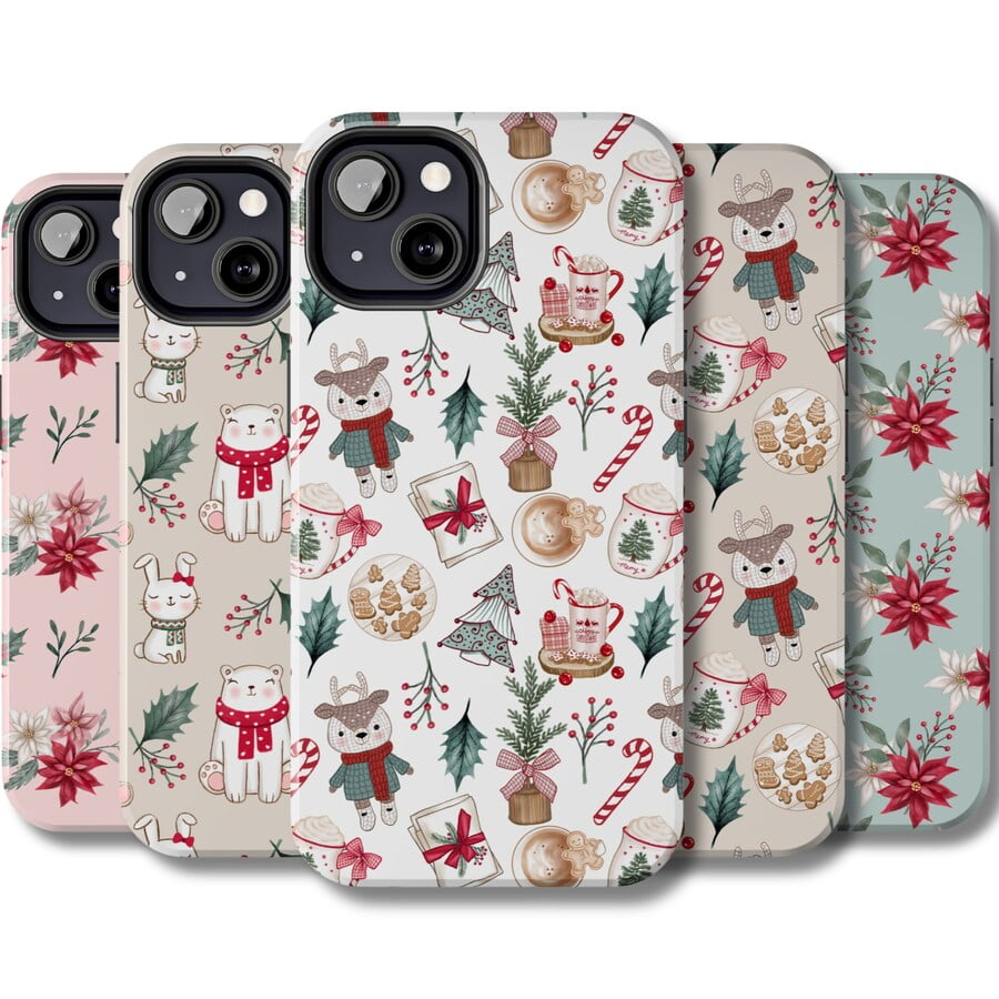 Cozy Hygge Christmas Winter Animal and Floral Holiday Phone Case 11 12 ...