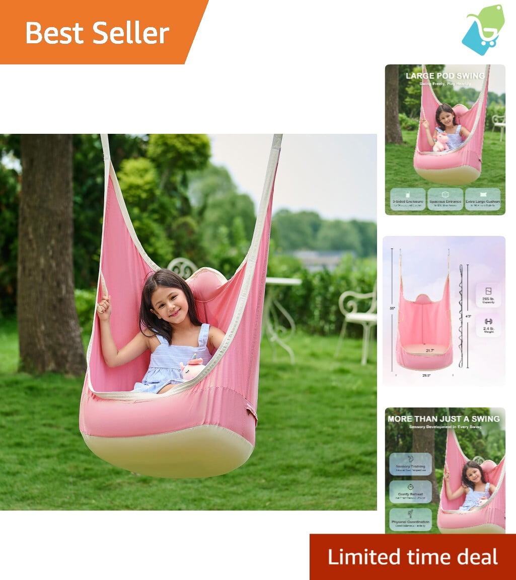 Cozy Inflatable Cushion Kids Pod Swing - Ideal Indoor/Outdoor Play ...