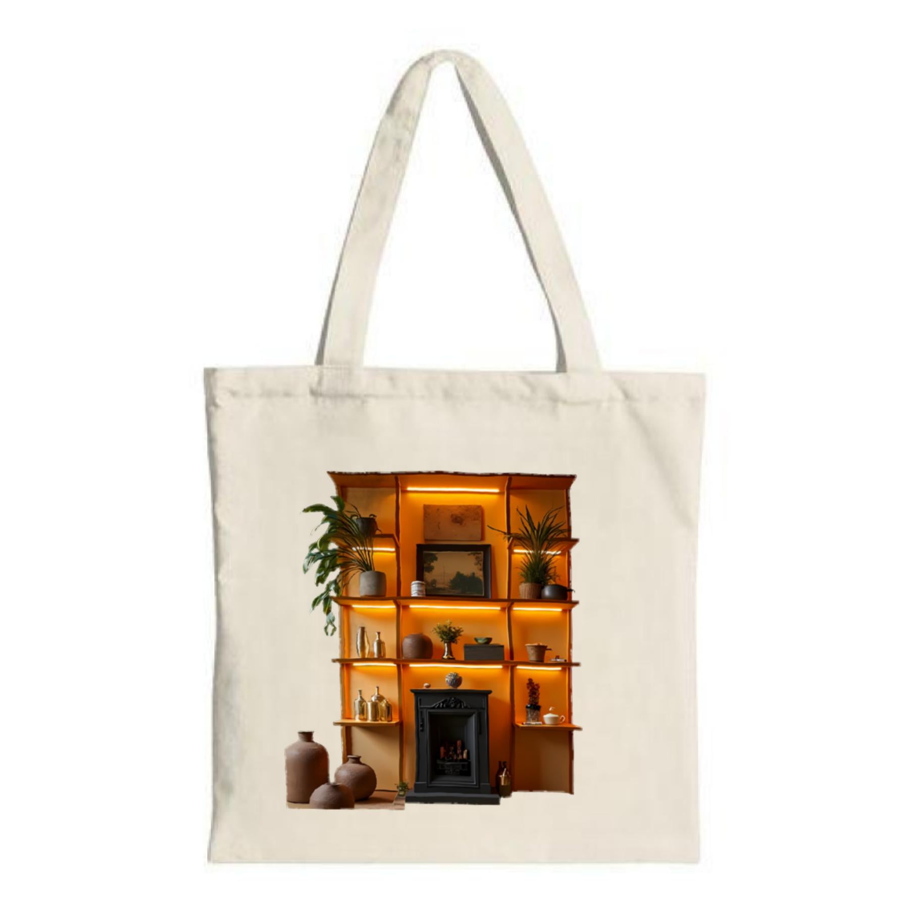 Cozy Interior Scene Tote Bag - Canvas Multifunctional Reusable Shopping ...