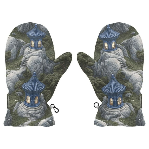 Cozy Kids Winter Gloves with Adjustable Fit,Classical Architecture ...