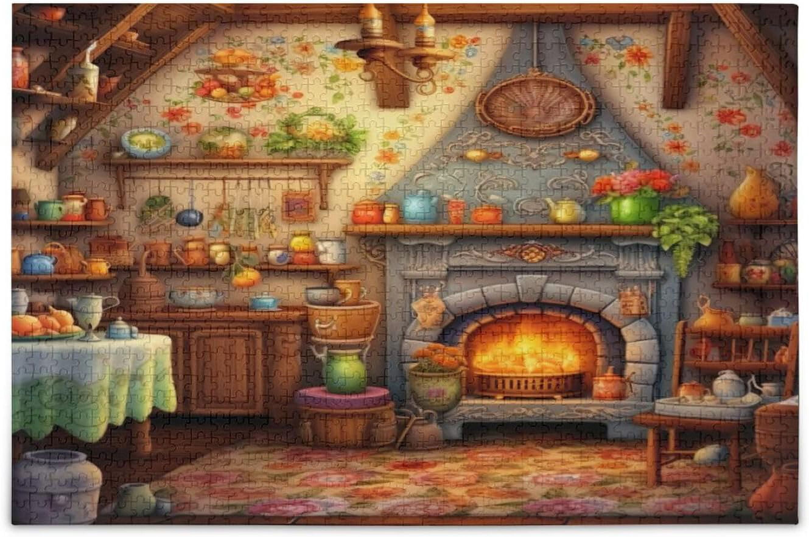 Cozy Kitchen Jigsaw Puzzles for Adults 1000 Pieces, Die-Cut Puzzle ...