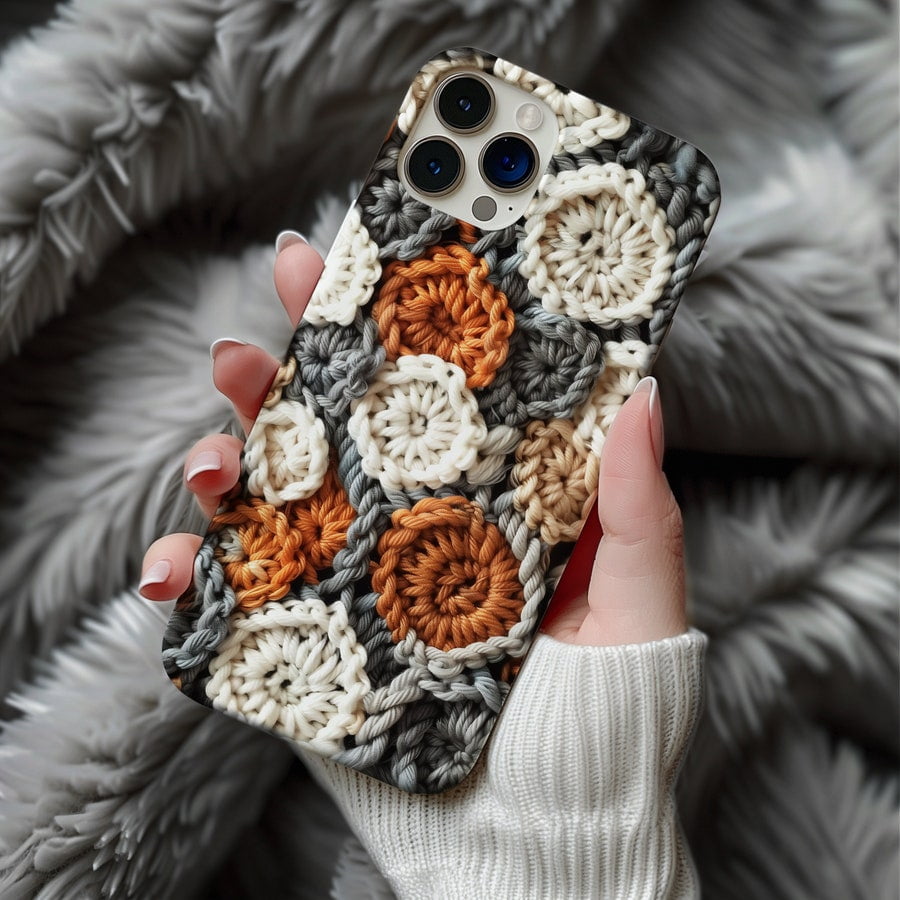 Cozy Knit Autumn Colors Crochet Pattern Protective Phone Case 11 12 13 ...