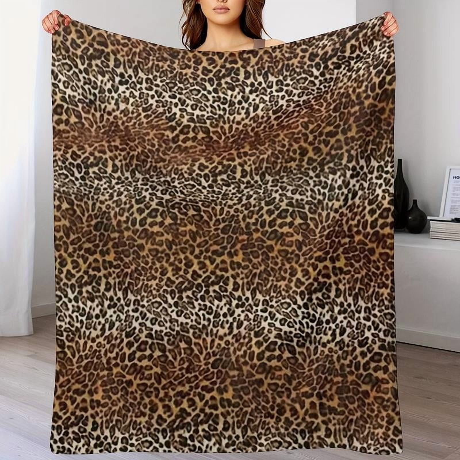 Cozy Leopard Print Fleece Throw Blanket - Super Soft, Double-Sided ...