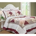Cozy Line Country Cottage Floral Burgundy Red Scalloped Edge Real ...