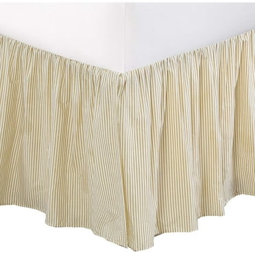 Cozy Line Home Fashions Patterned Stripe Bed Skirt, Dust Ruffle with ...