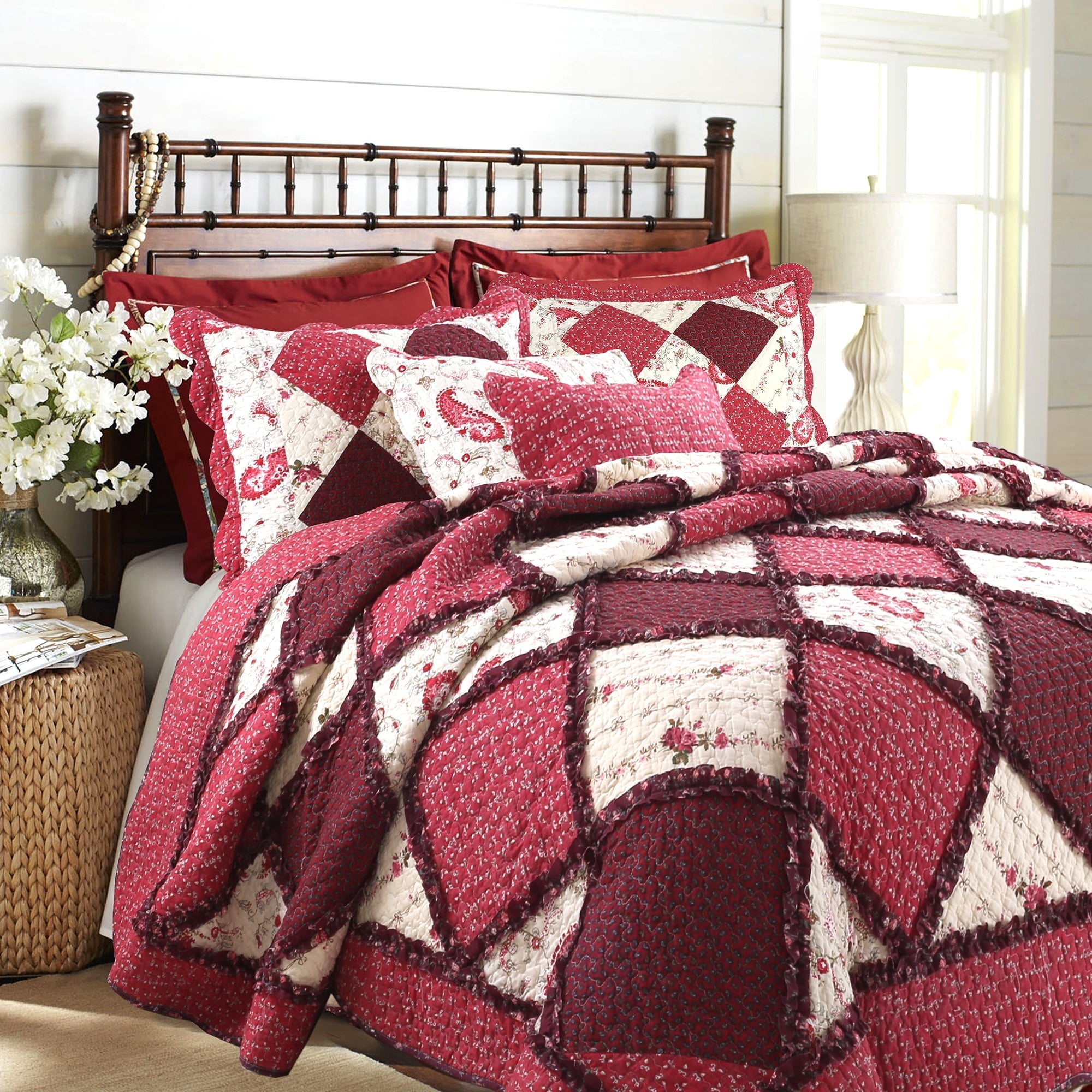 Cozy Line Home Fashions Farmhouse Style Annabel Heirloom Patchwork 3 ...