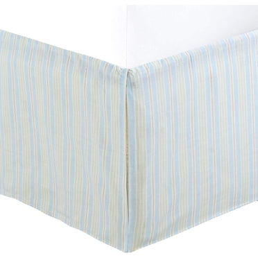 Cozy Line Home Fashions Patterned Stripe Bed Skirt, Dust Ruffle with ...