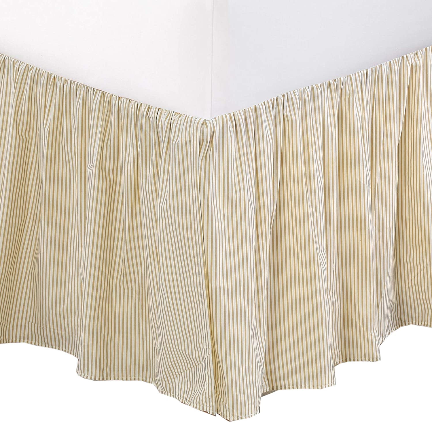 Cozy Line Home Fashions Patterned Stripe Bed Skirt, Dust Ruffle with ...
