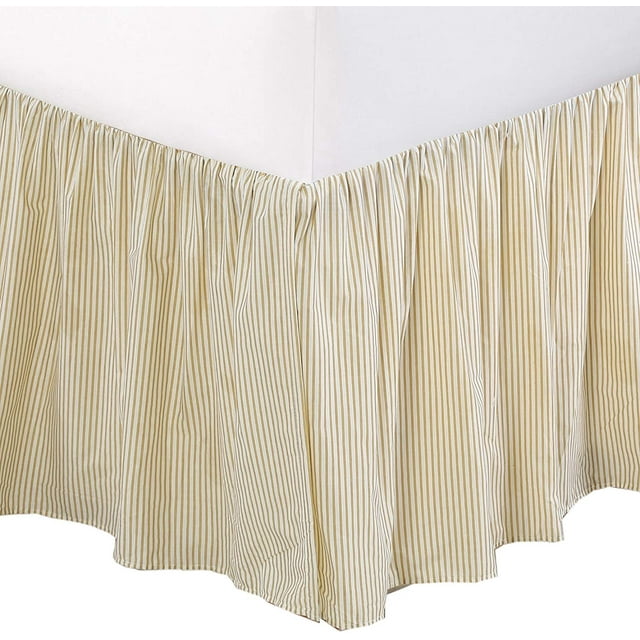Cozy Line Home Fashions Patterned Stripe Bed Skirt, Dust Ruffle with ...