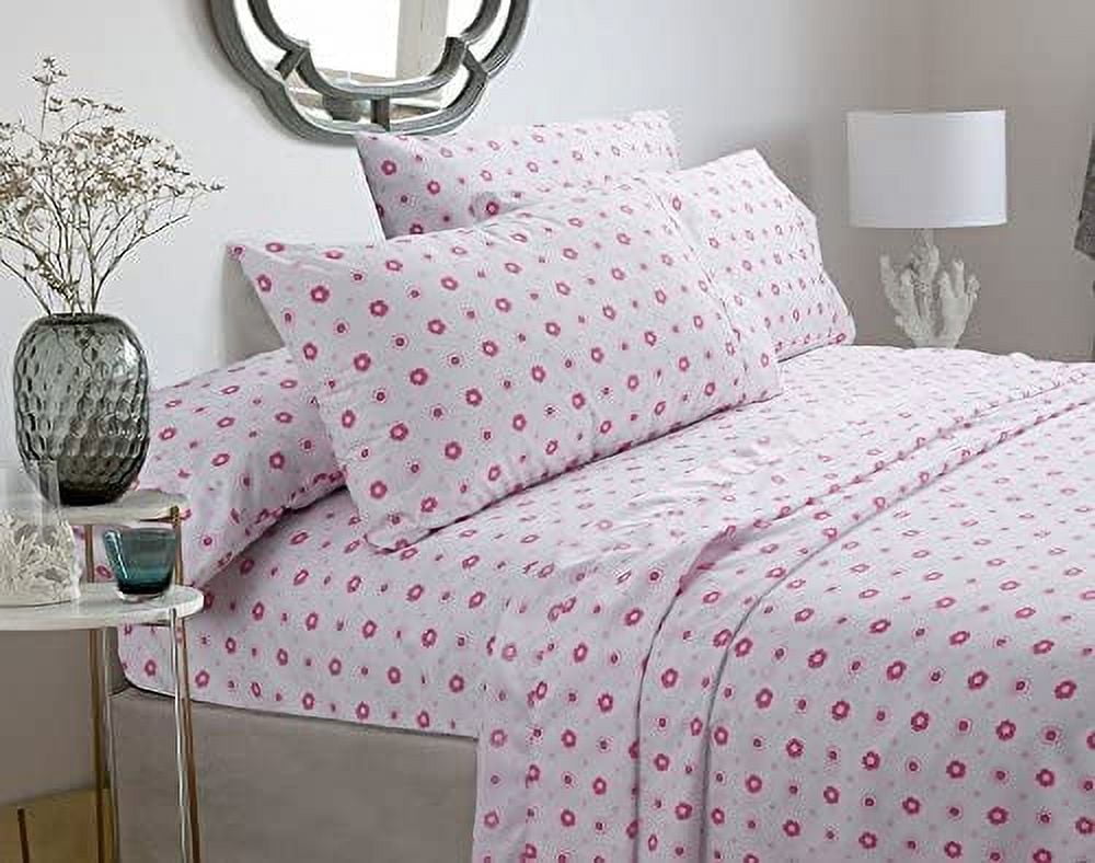 Cozy Line Home Fashions Pink Greta Pastel Floral Sheets Set, Brushed ...