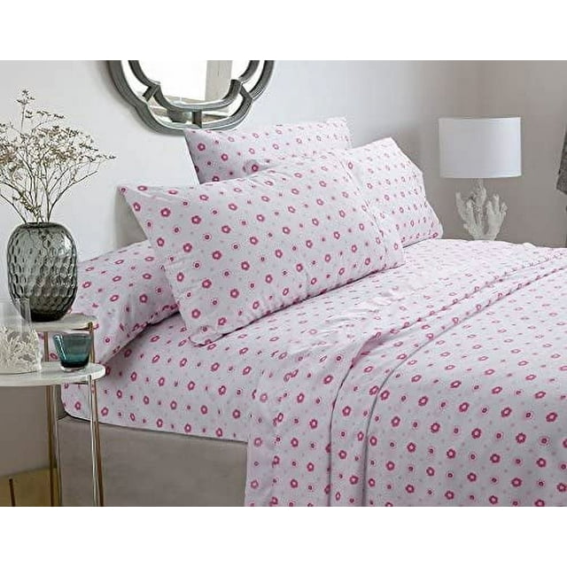 Cozy Line Home Fashions Pink Greta Pastel Floral Sheets Set, Brushed ...