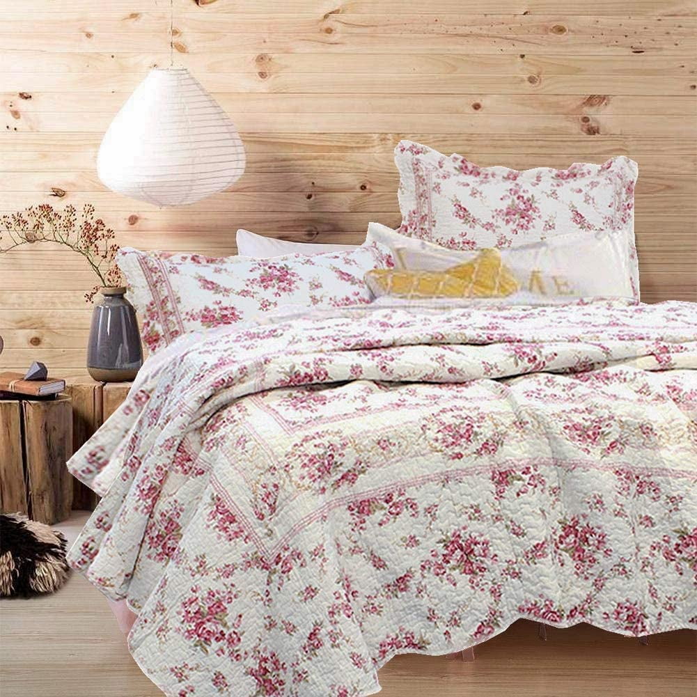 Cozy Line Home Fashions Romantic Pink Peony Floral 100% Cotton ...