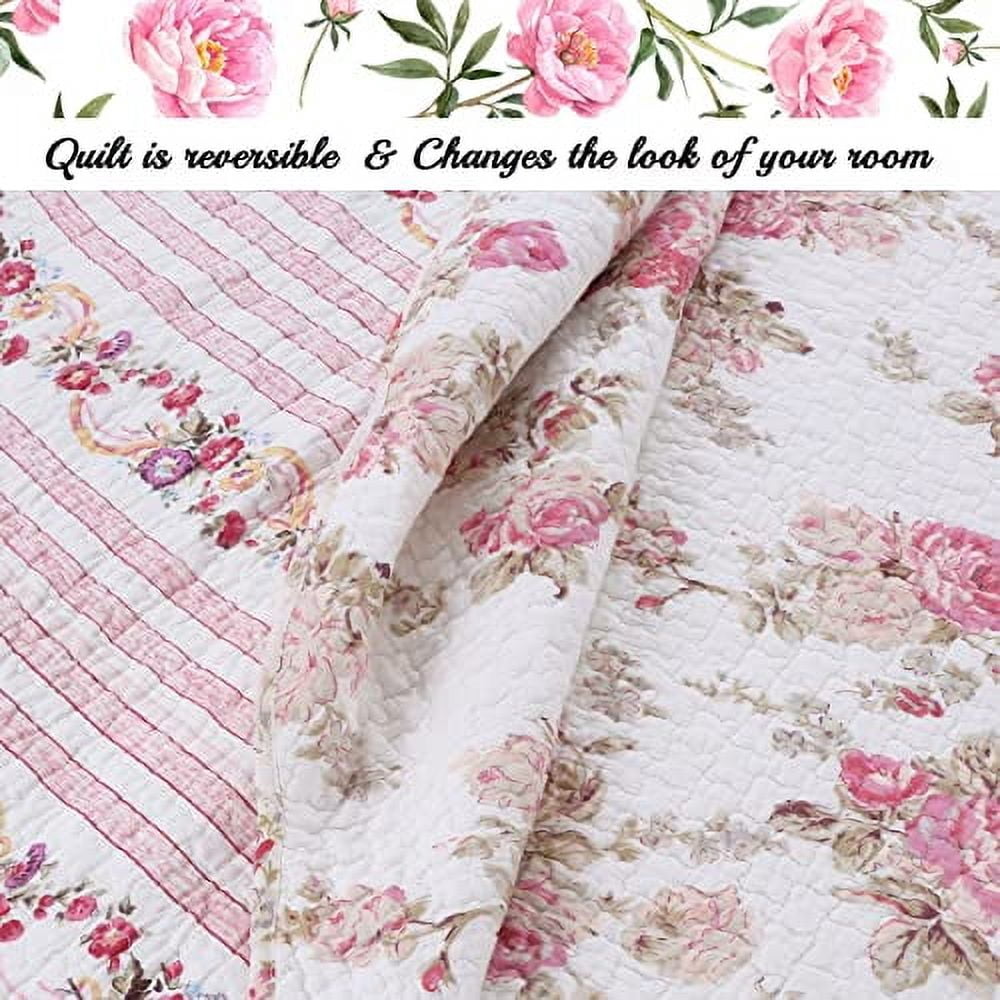 Cozy Line Home Fashions Romantic Pink Peony Floral 100% Cotton ...