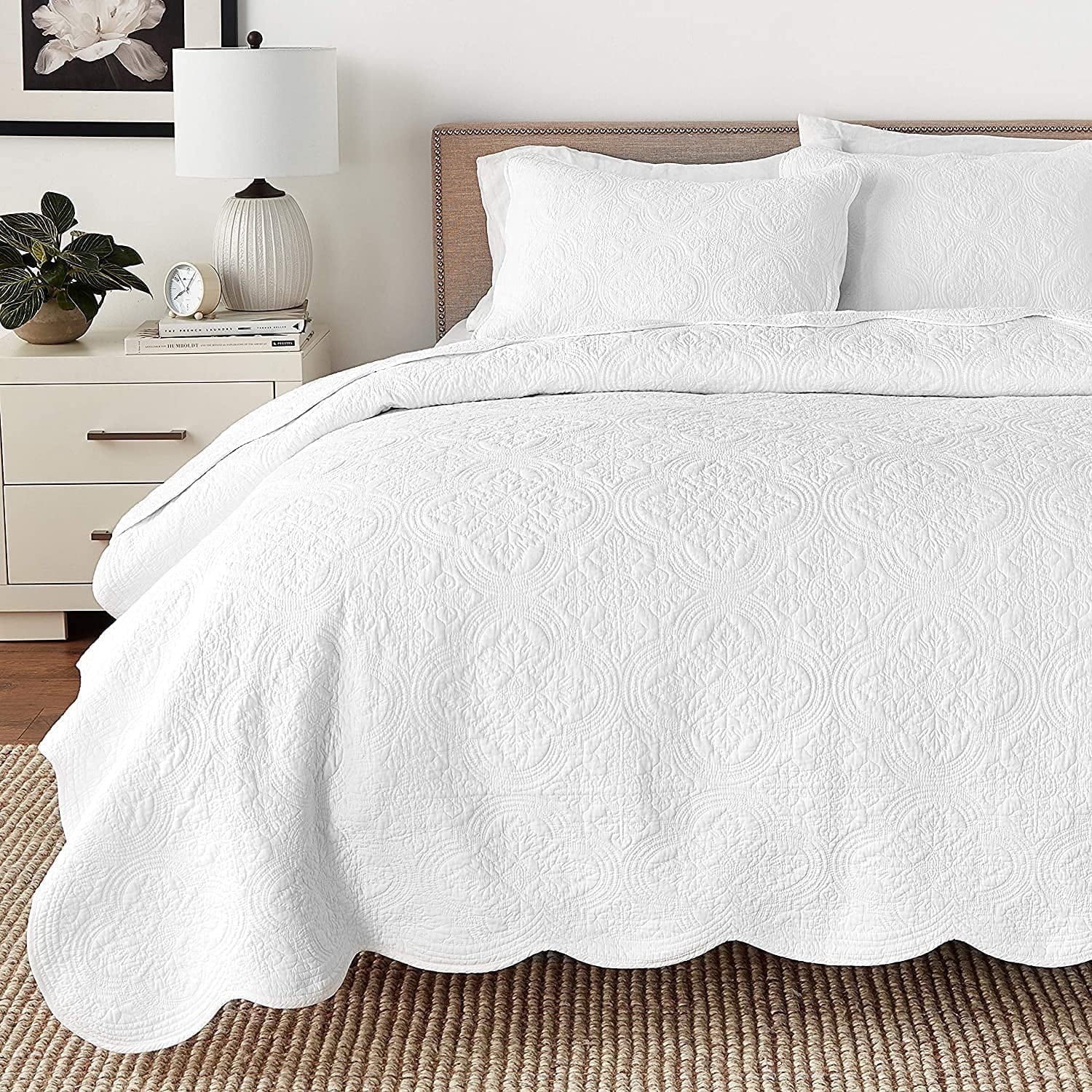 Cozy Line Victorian Medallion Cotton Quilt Bedspread Set, Oversized ...