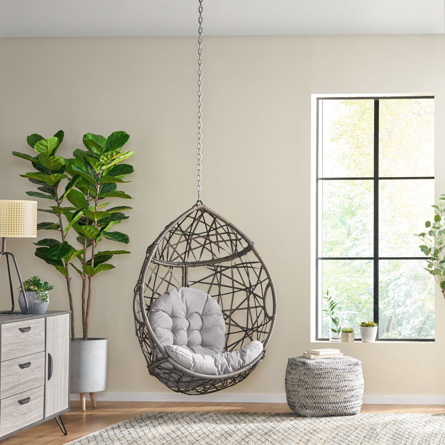 Cozy Los Alamitos Hanging Chair with Extra Long 8ft Chain for Relaxing ...