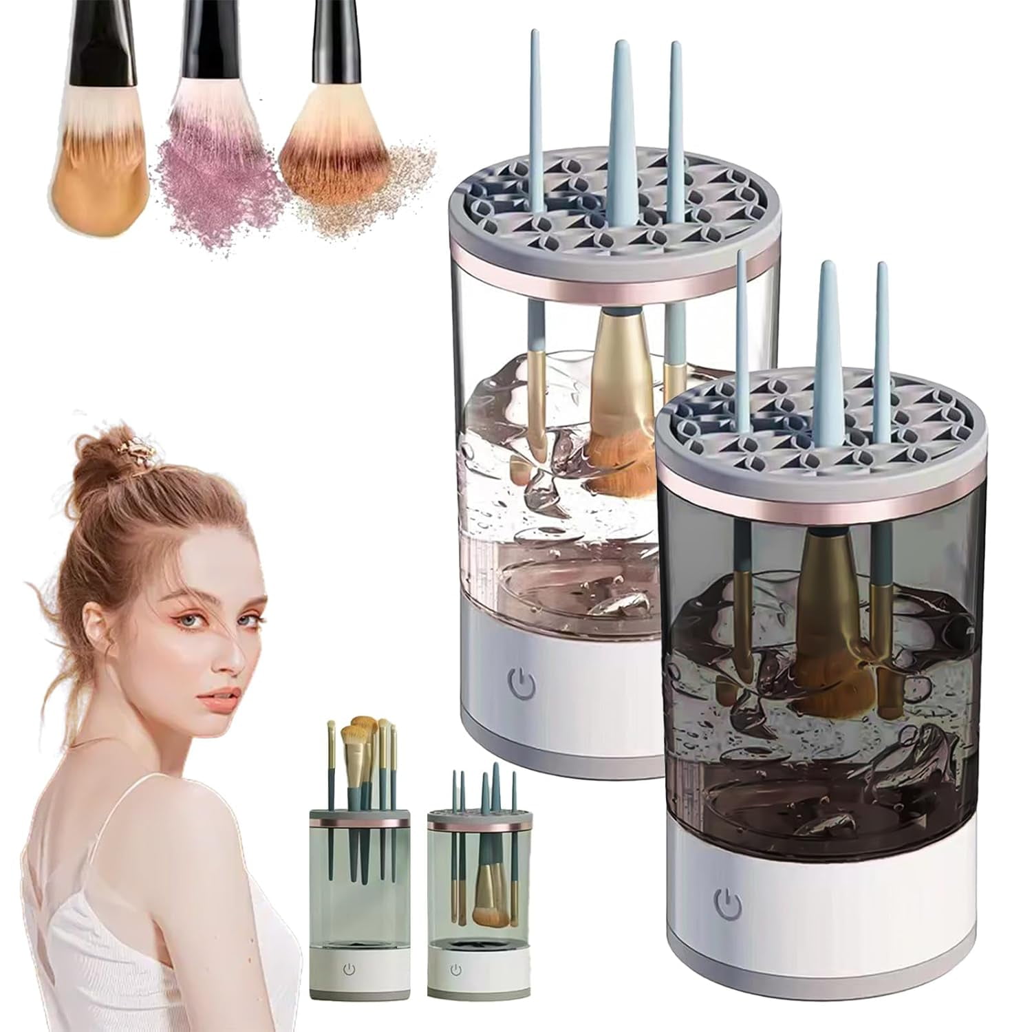 The Cozy Luna Brush Cleaner for All Makeup Brush, 9000 RPM Beauty Swirl ...