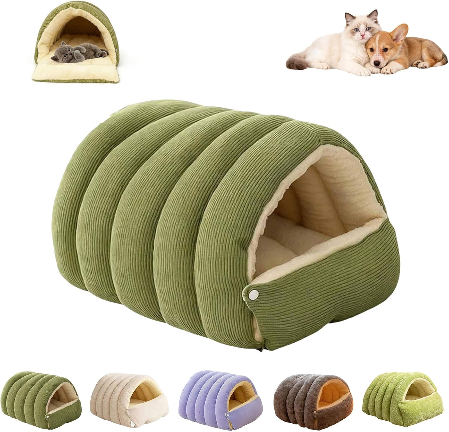 Cozy Monster Cat Bed Warm Enclosed Cat Bed Cave with Hooded Cover ...