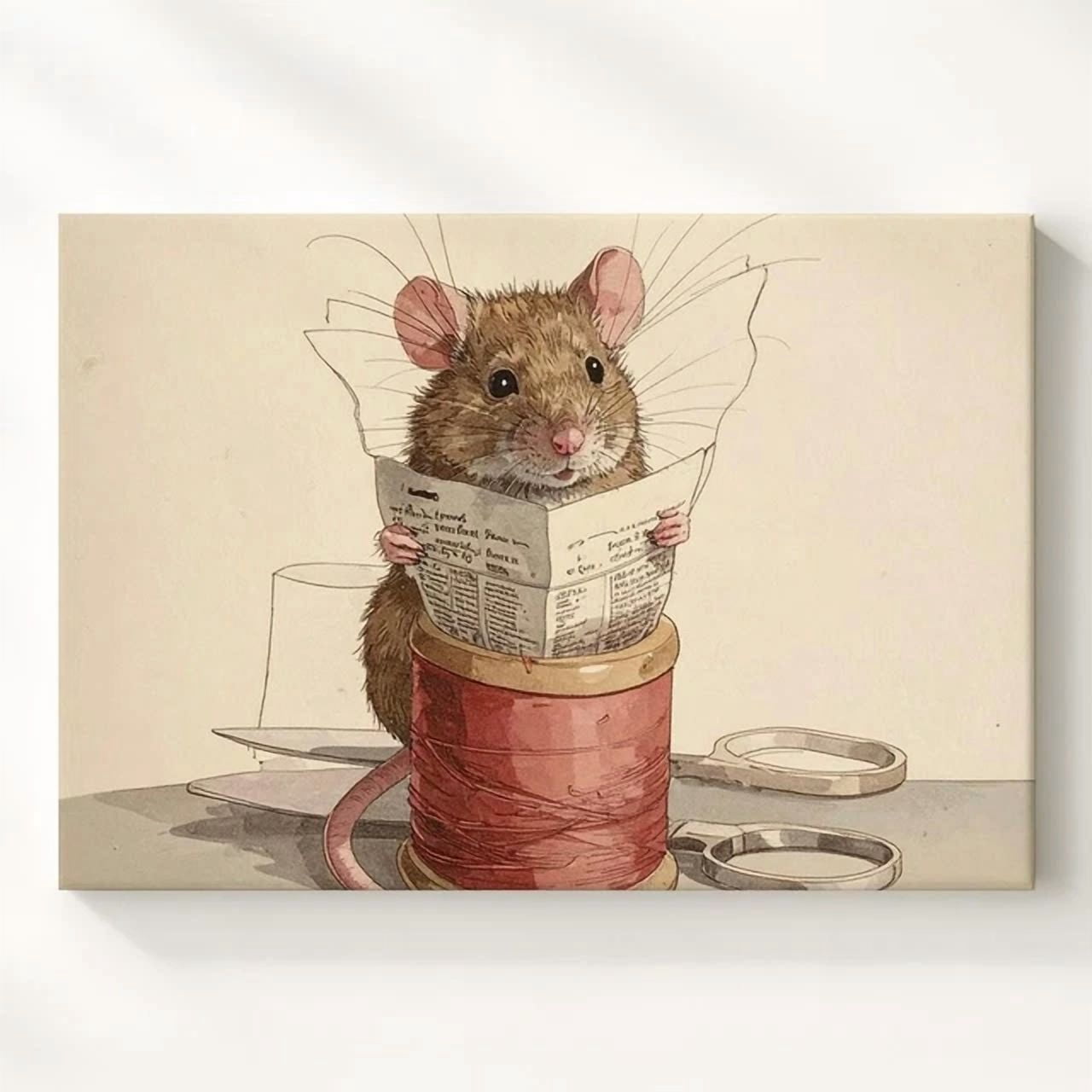Cozy Mouse Teacup Postervintage Storybook Illustration Wall Art Home ...