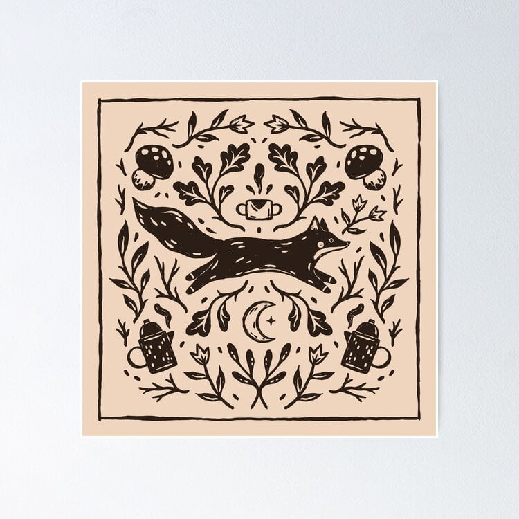 Cozy Night Fox Poster, UNFRAMED-8x12 - Walmart.com