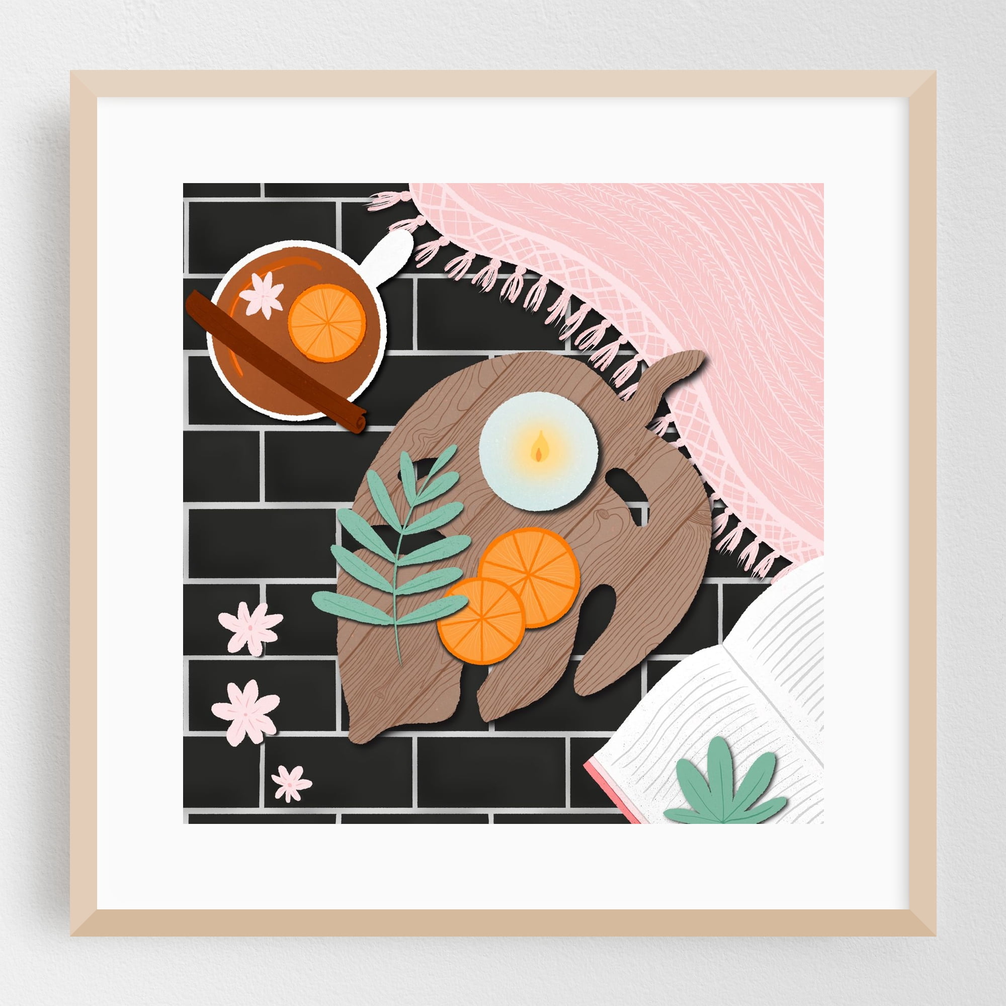 Cozy November night - Illustration Autumn Kitchen Decor Botanical ...