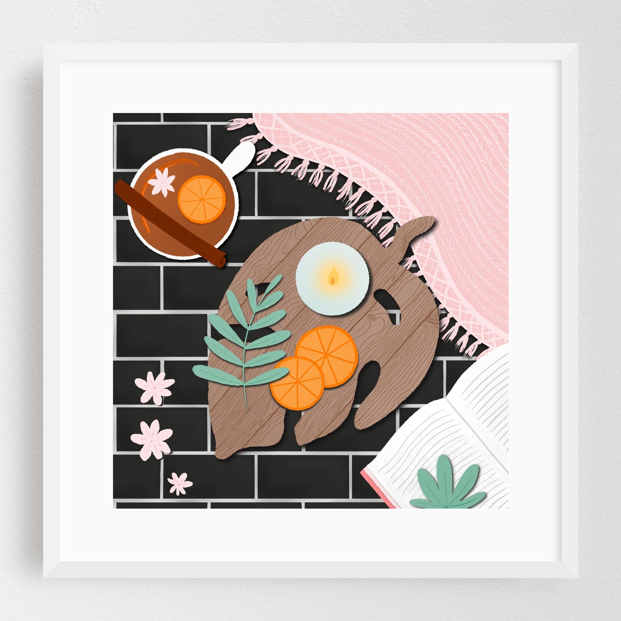 Cozy November night - Illustration Autumn Kitchen Decor Botanical ...