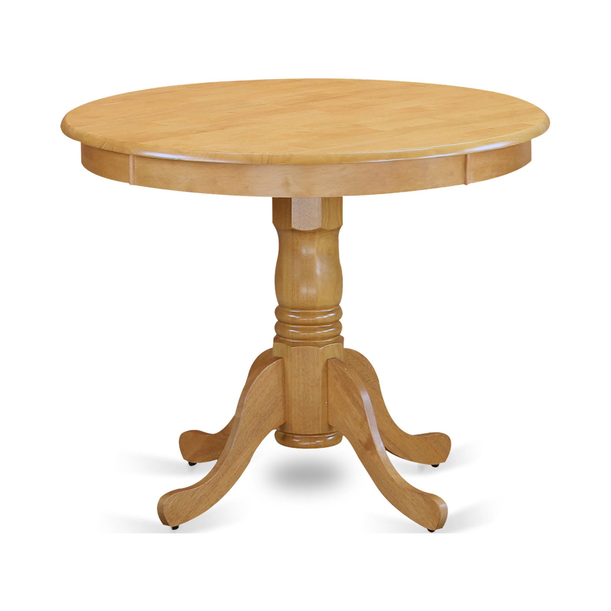 Cozy Oak Kitchen Dinette Set - Round 36 Table with 4 Parson Chairs in ...