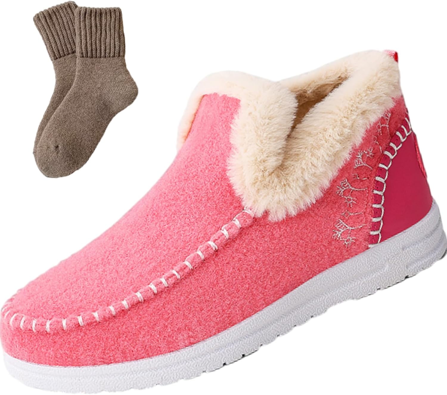 Cozy Orthopedic Fleece Slip-On Boots, Women's Warm Plush Lined Non-Slip ...