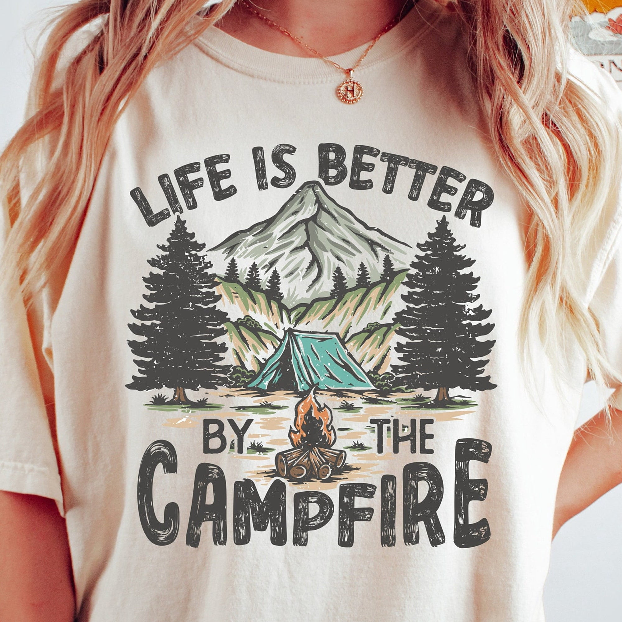 Cozy Outdoor Adventure Camp Graphic Comfort Colors Sweatshirt, Nature ...