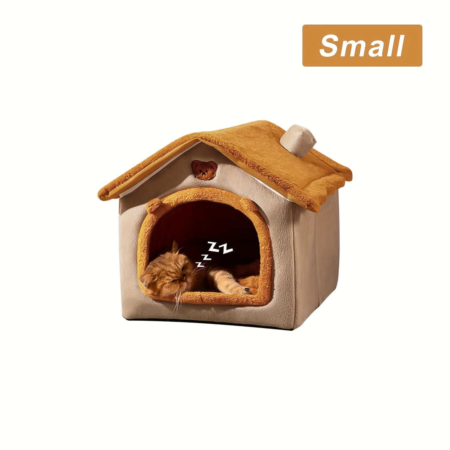 Cozy Oxford Cloth Cat House & Condo, Lodge Style Enclosed Pet Bed for ...