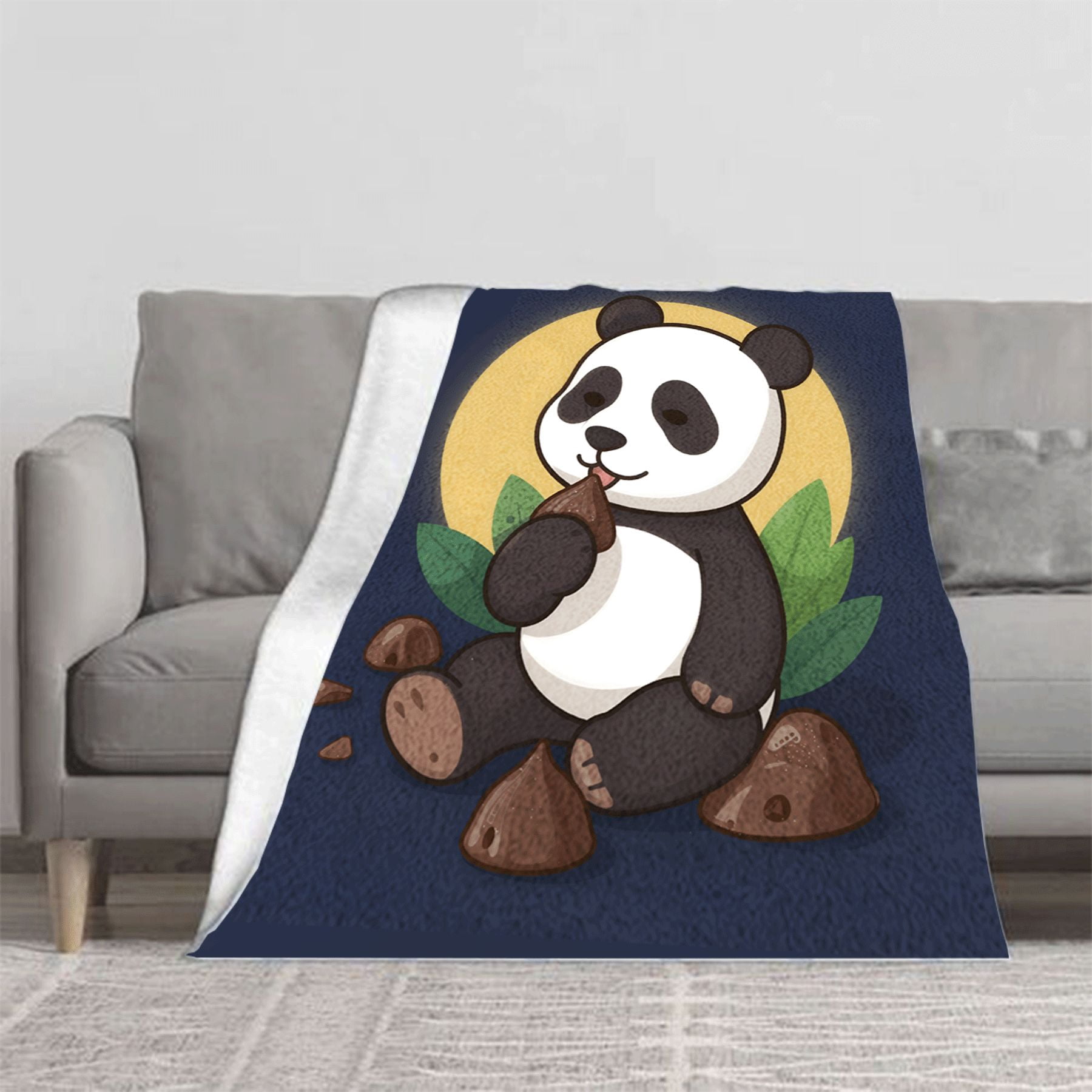 Cozy Panda Pattern Flannel Blanket - Soft Warm Durable Throw for Sofa ...