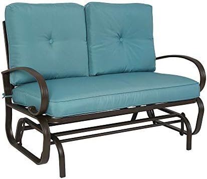 Cozy Patio Glider Bench - Outdoor Rocking Loveseat with Sturdy Frame ...